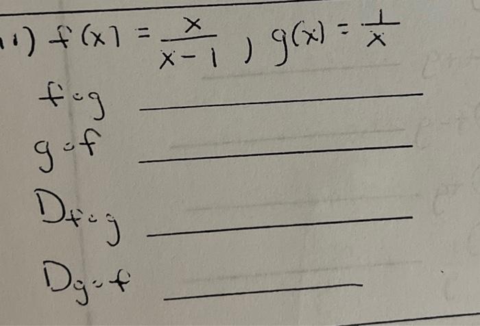 Solved 1) f(x)=x−1x,g(x)=x1 | Chegg.com