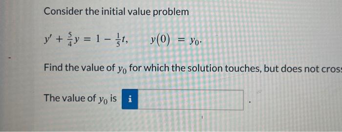 Solved Consider the initial value problem | Chegg.com