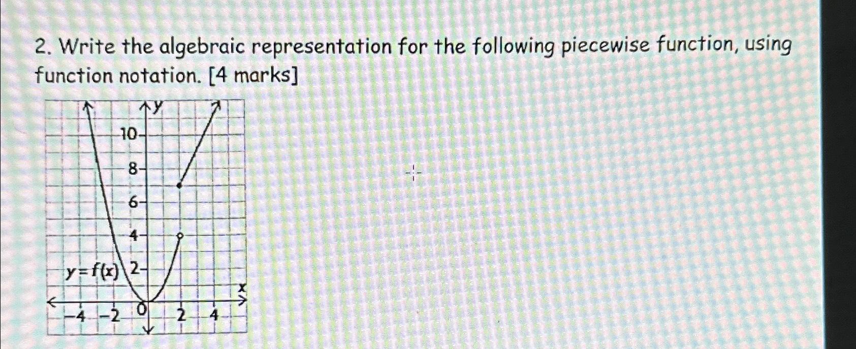 Solved Write the algebraic representation for the following | Chegg.com