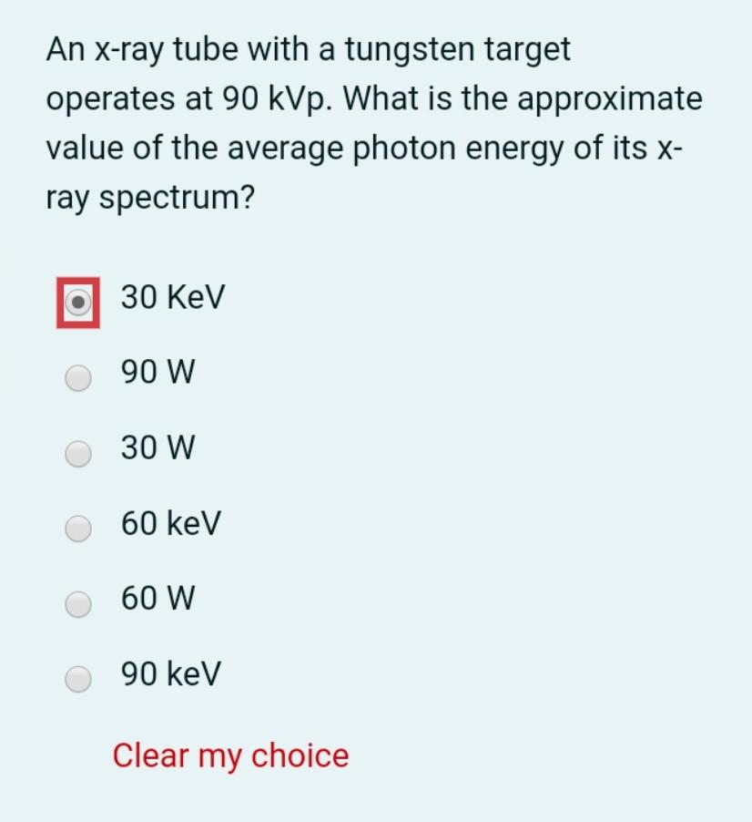Solved An x-ray tube with a tungsten target operates at 90 | Chegg.com
