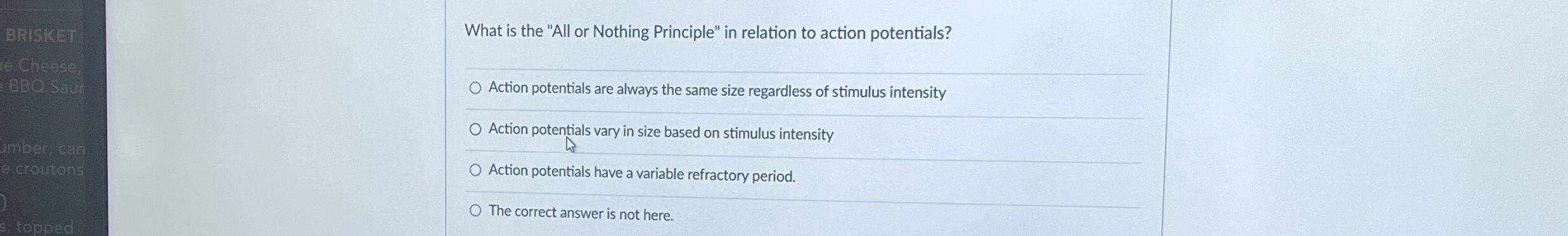 Solved What is the "All or Nothing Principle" in relation to | Chegg.com