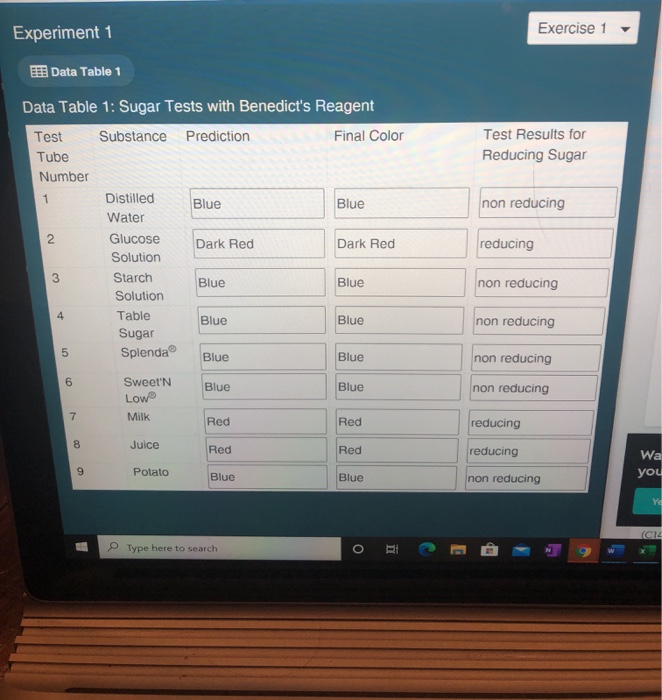 Experiment 1 Exercise 1 Test Results for Reducing | Chegg.com