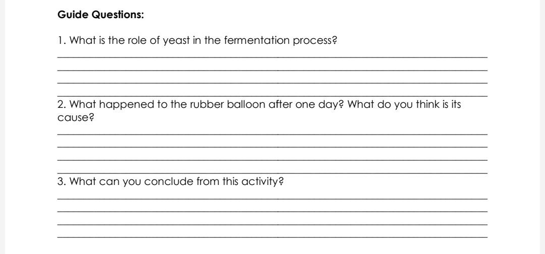 Solved Objective: Prepare a simple fermentation set-up using | Chegg.com