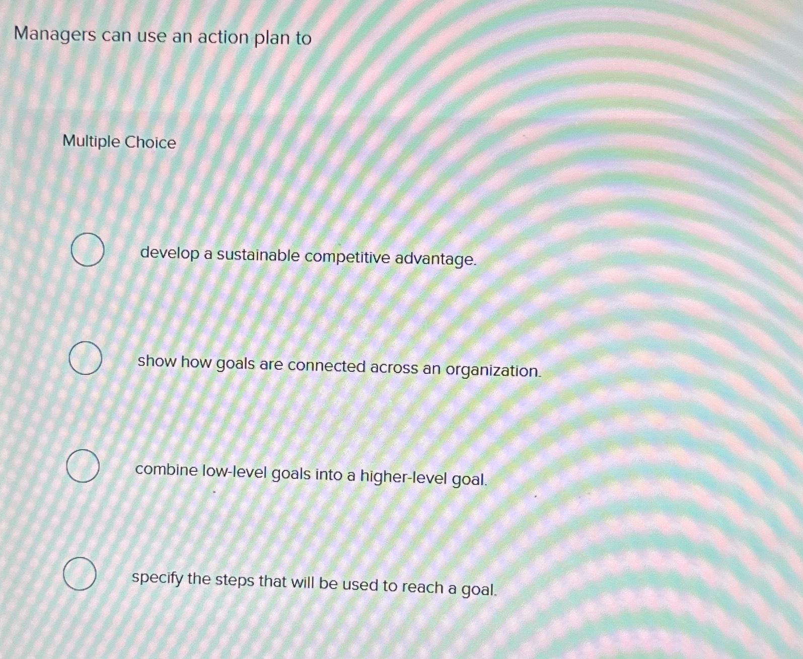 Solved Managers can use an action plan toMultiple | Chegg.com