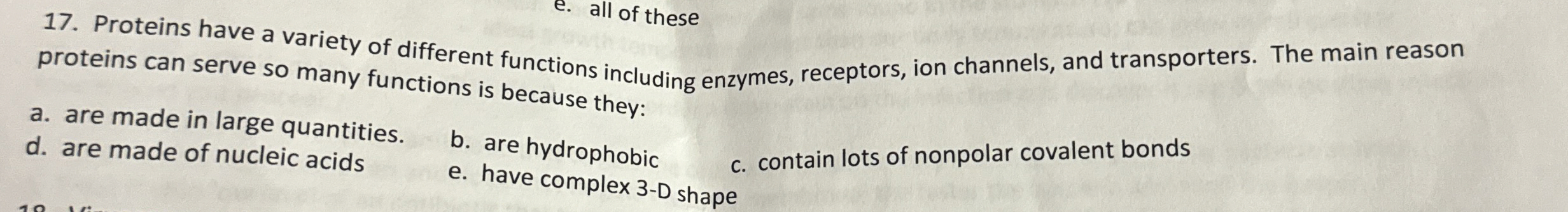 Solved proteins can servers, functions including enzymes, | Chegg.com