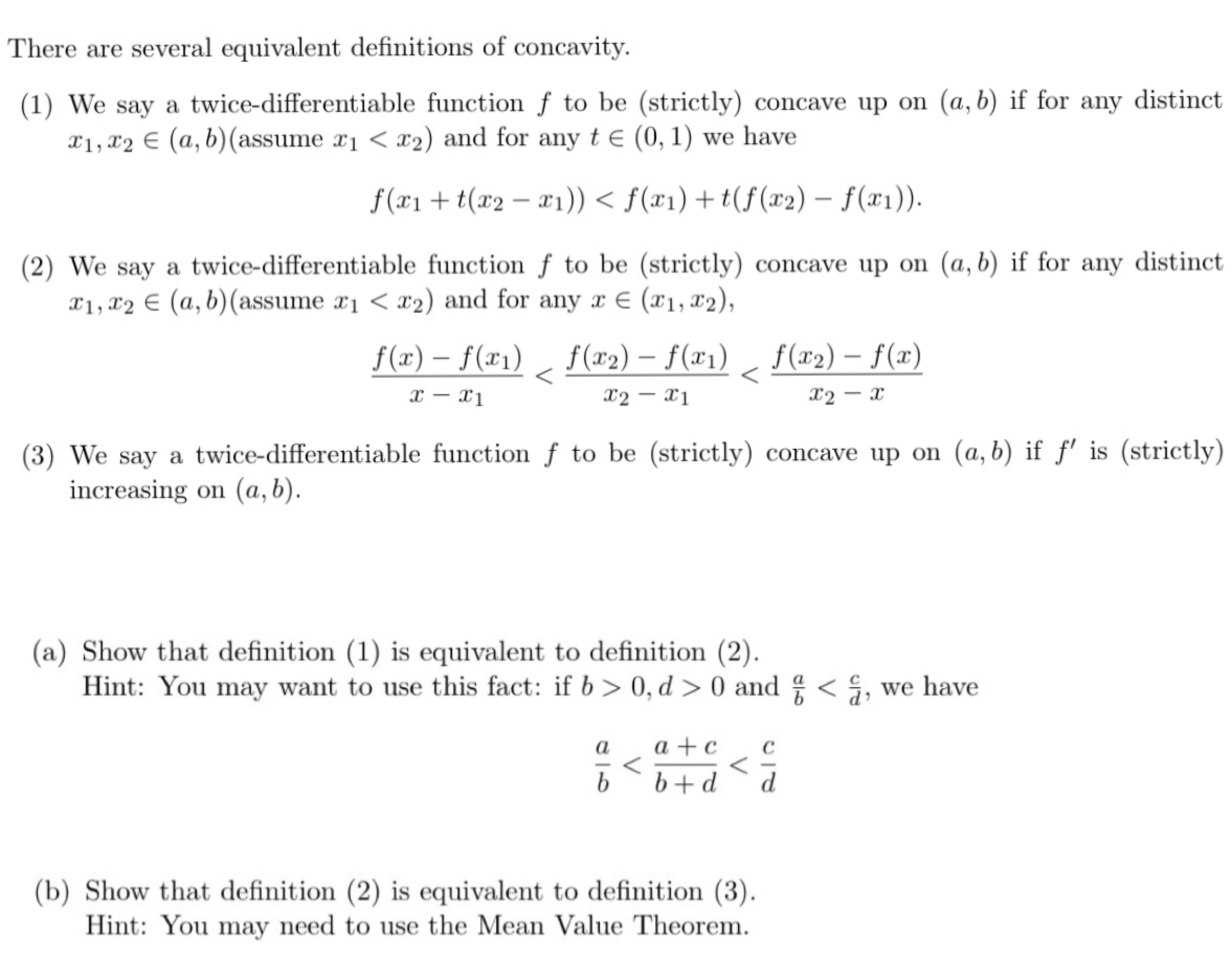 Solved There are several equivalent definitions of | Chegg.com
