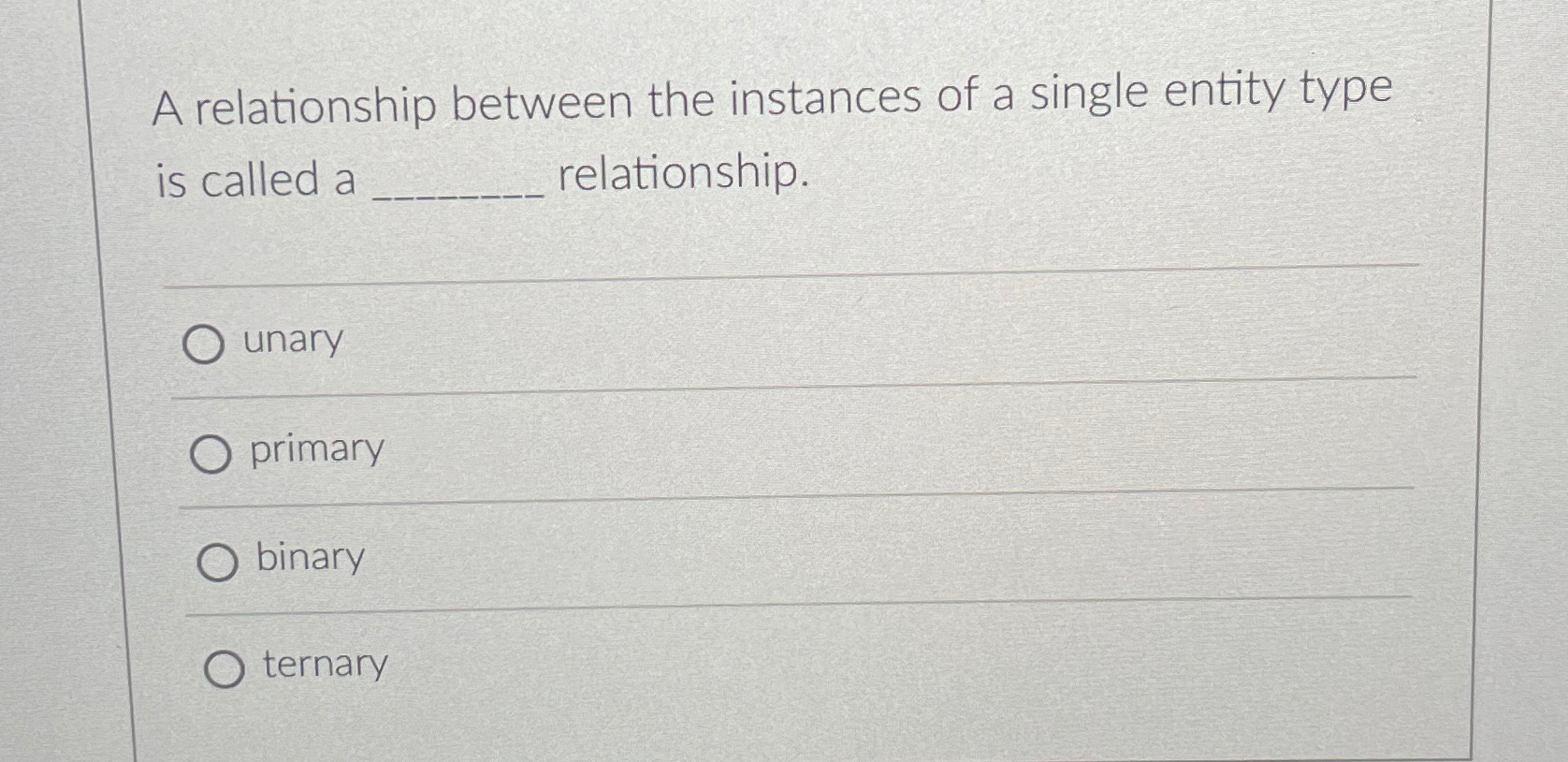 Solved A relationship between the instances of a single | Chegg.com