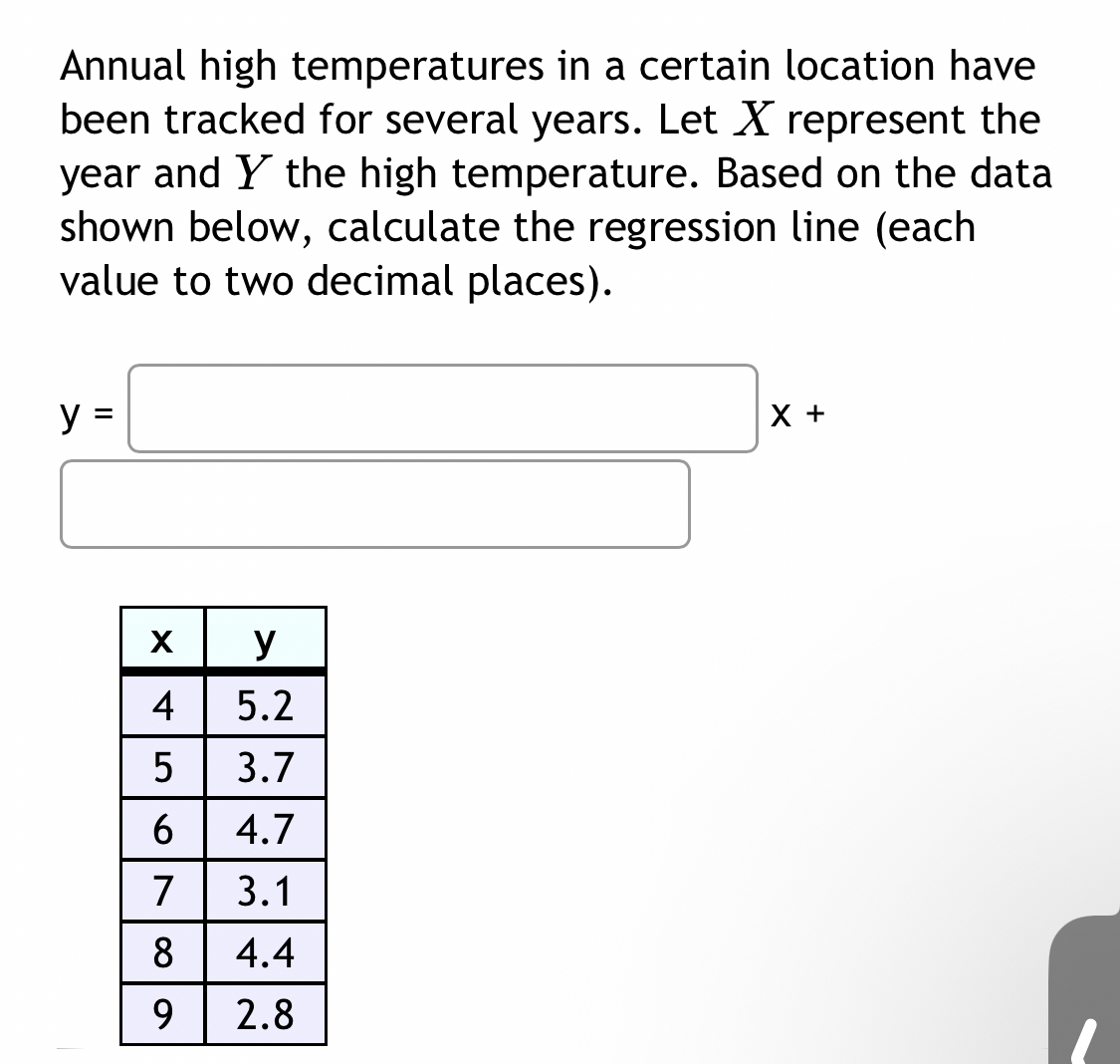 Solved Annual high temperatures in a certain location | Chegg.com