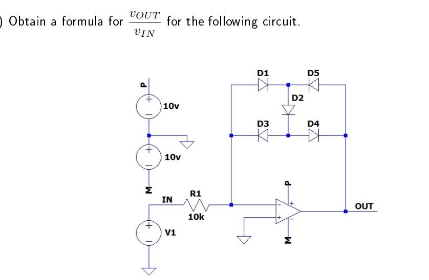 Solved Obtain a formula for vINvOUT for the following | Chegg.com