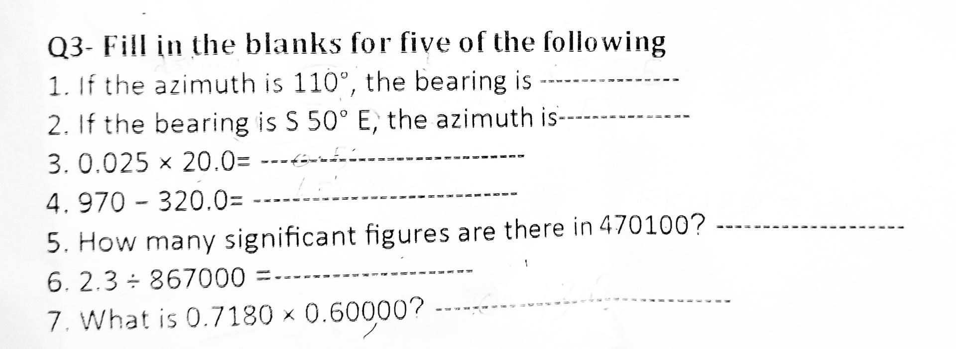 Solved Q3- ﻿Fill in the blanks for five of the followingIf | Chegg.com