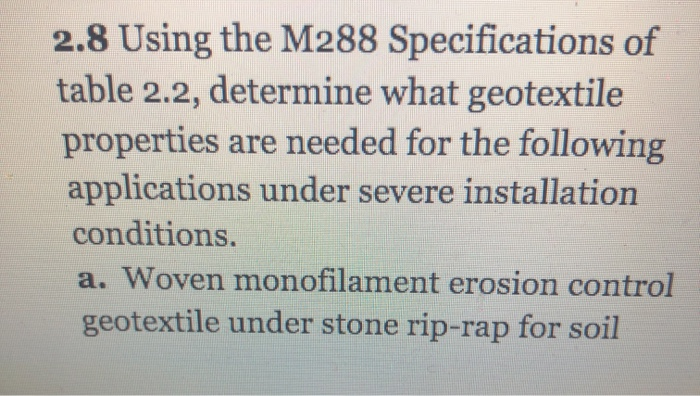 Solved 2.8 Using the M288 Specifications of table 2.2, | Chegg.com