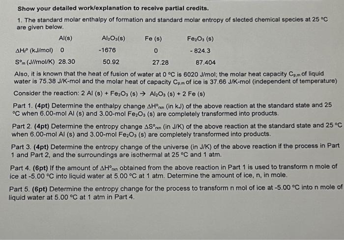 Solved Show your detailed work/explanation to receive | Chegg.com