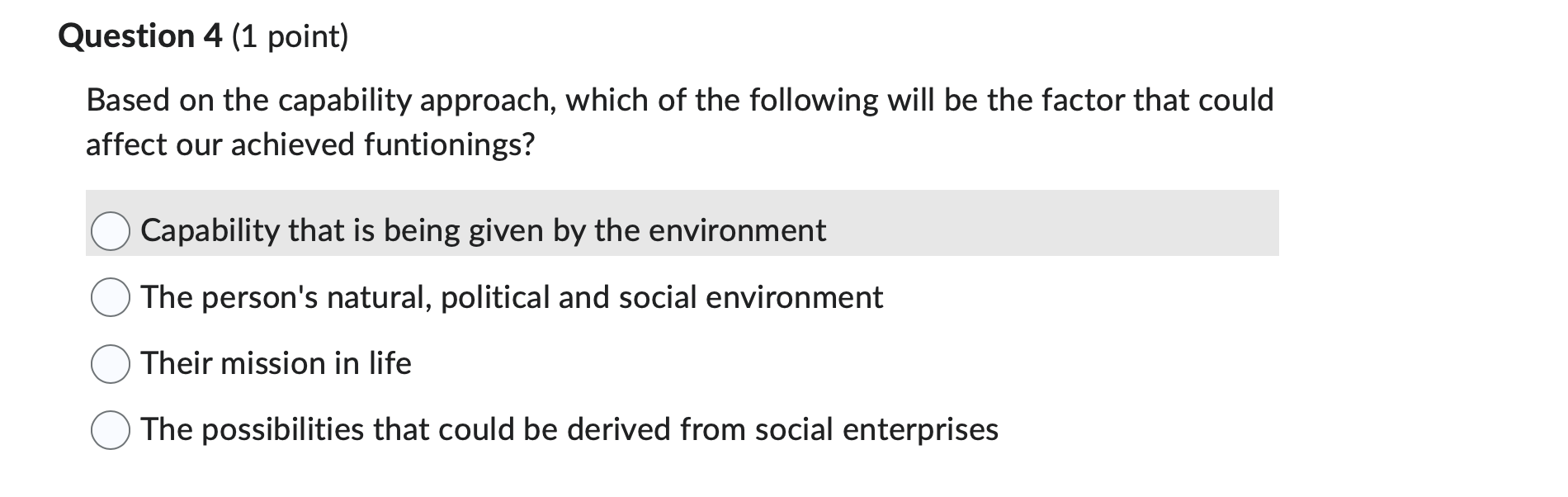 Solved Question 4 (1 ﻿point)Based on the capability | Chegg.com