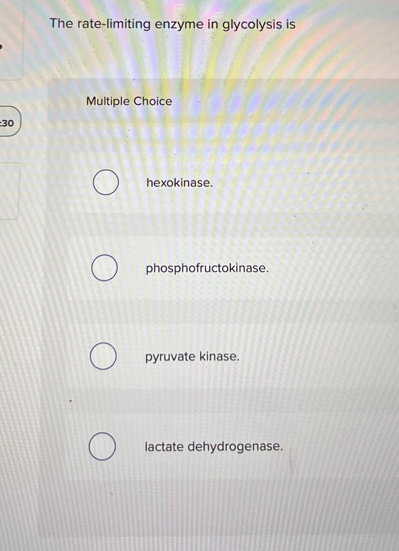 Solved The rate-limiting enzyme in glycolysis isMultiple | Chegg.com