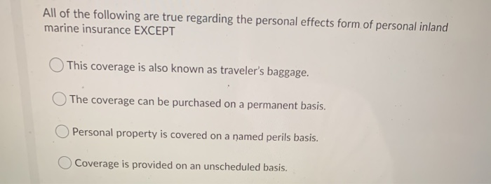 Solved All of the following are true regarding the personal | Chegg.com