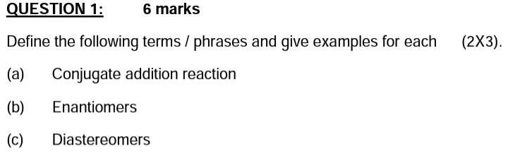 Solved Define the following terms / phrases and give | Chegg.com