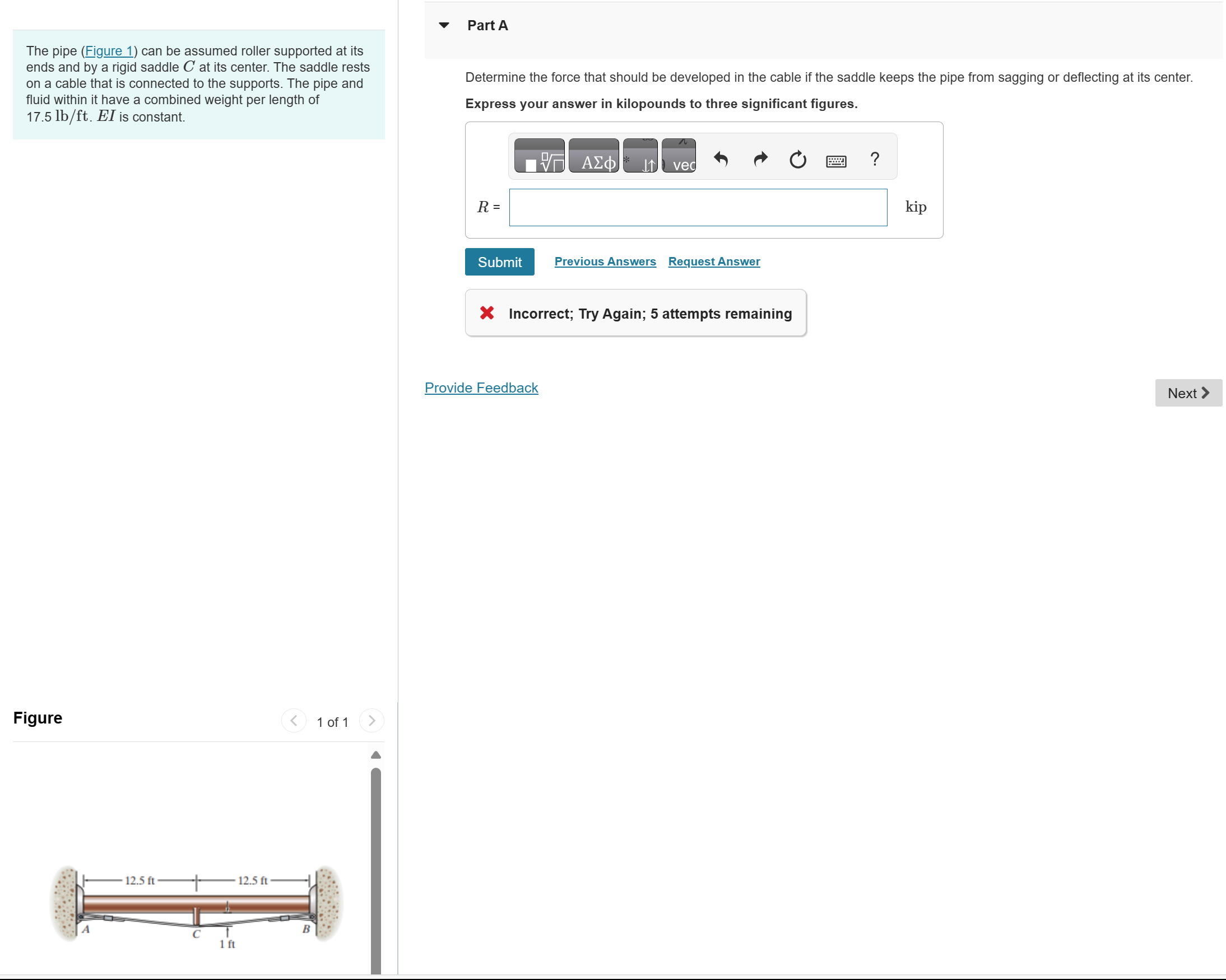Solved Part AThe pipe (Figure 1) ﻿can be assumed roller | Chegg.com