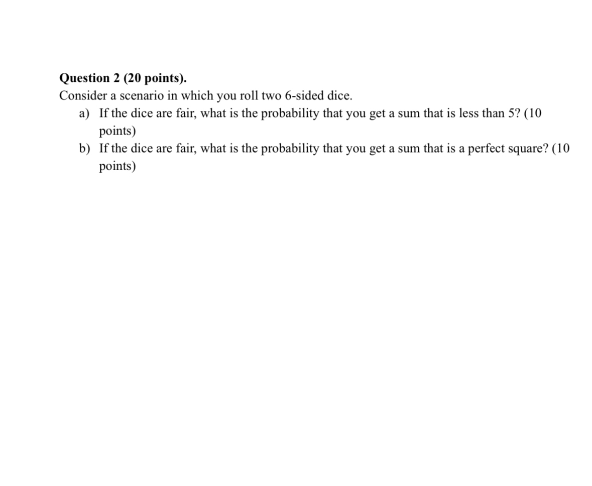 Solved Question 2 (20 points).Consider a scenario in which | Chegg.com Solved Question 2 (20 points).Consider a scenario in which | Chegg.com