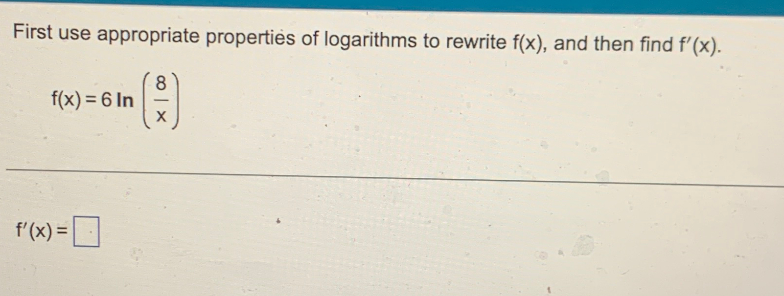 Solved First use appropriate properties of logarithms to | Chegg.com