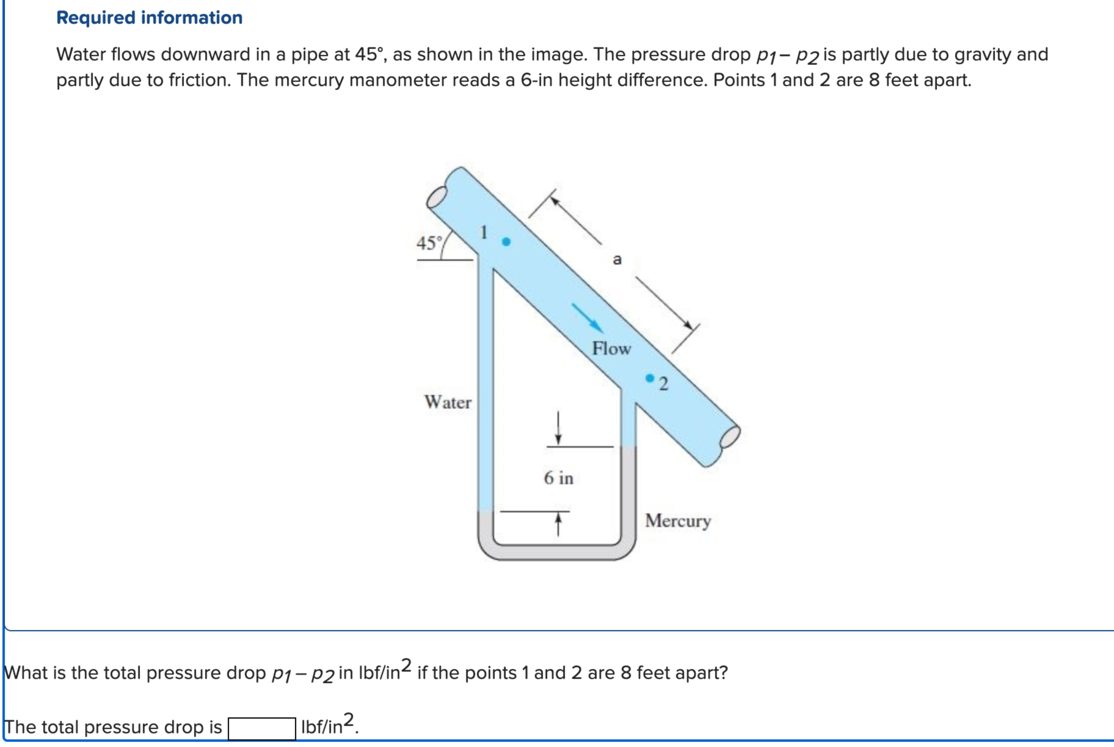 Solved Required informationWater flows downward in a pipe at | Chegg.com