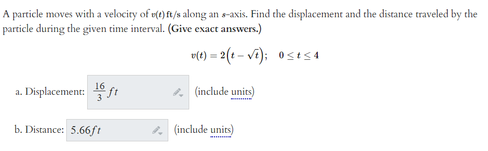 Solved A particle moves with a velocity of v(t)fts ﻿along an | Chegg.com