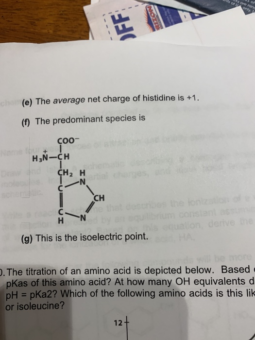 Solved 9 A 100 ml solution of 0.1M Histidine at pH 1.72 was | Chegg.com