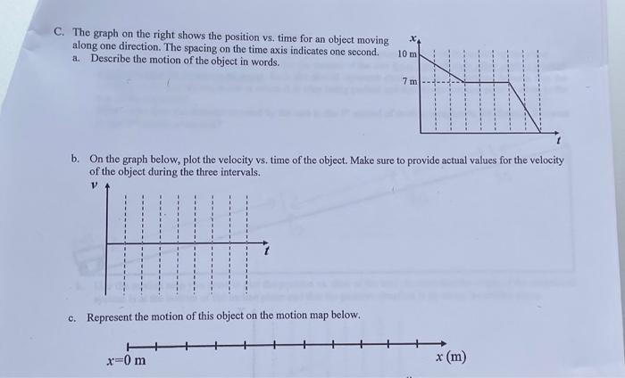 Solved C. The graph on the right shows the position vs. time | Chegg.com