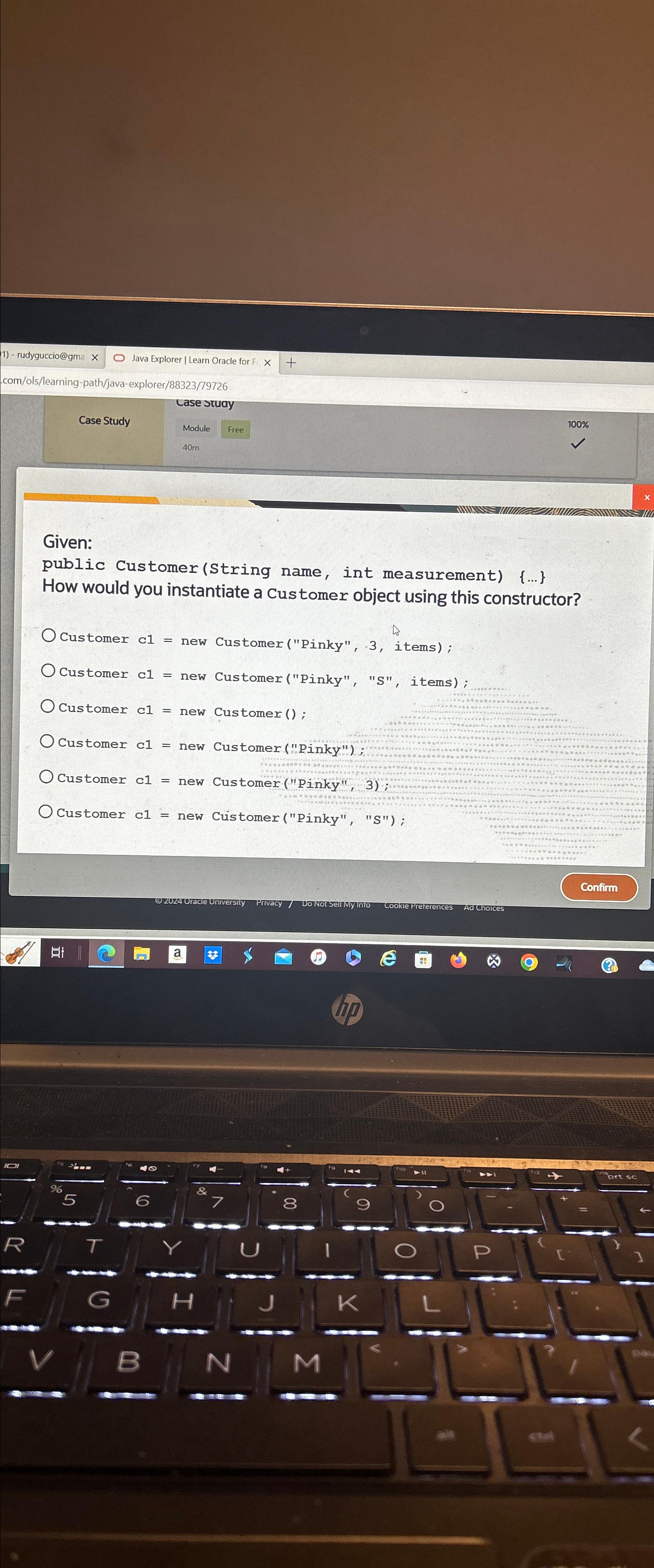 Solved rudyguccio@gmaJava Explorer / ﻿Learn Oracle for | Chegg.com