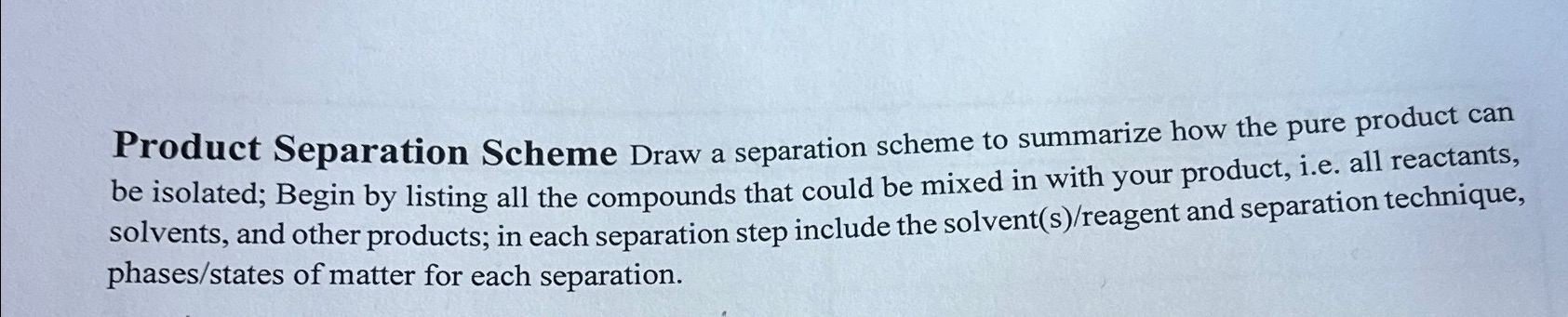 Solved Product Separation Scheme Draw a separation scheme to | Chegg.com