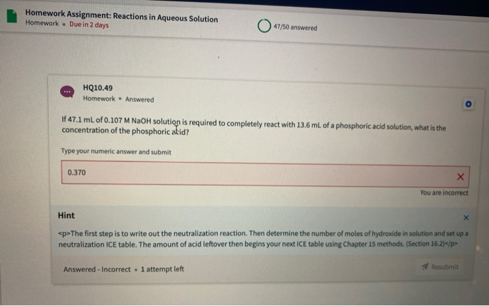 Solved ework Assignment: Reactions in Aqueous Solution work | Chegg.com