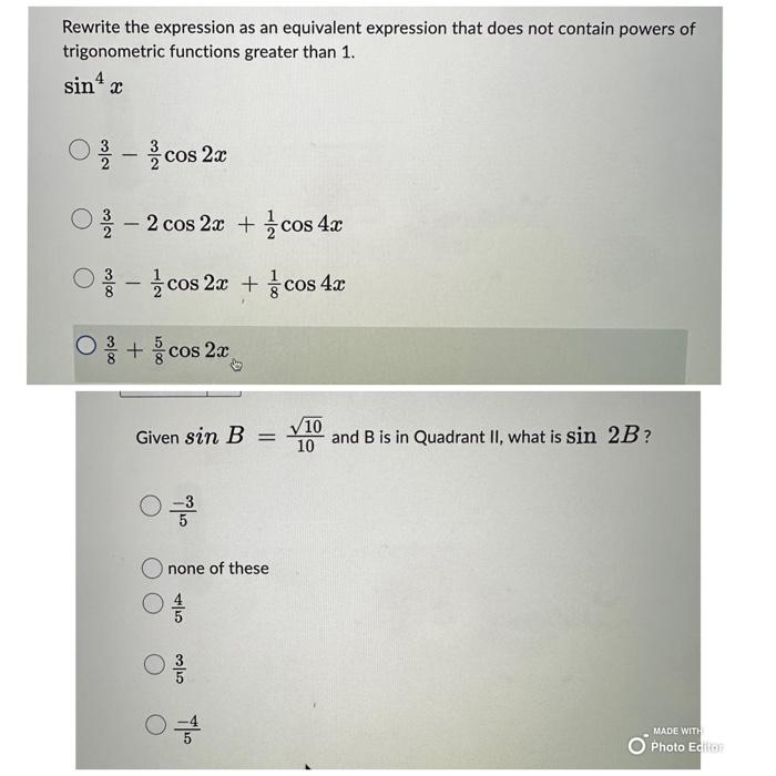 Solved Rewrite the expression as an equivalent expression | Chegg.com
