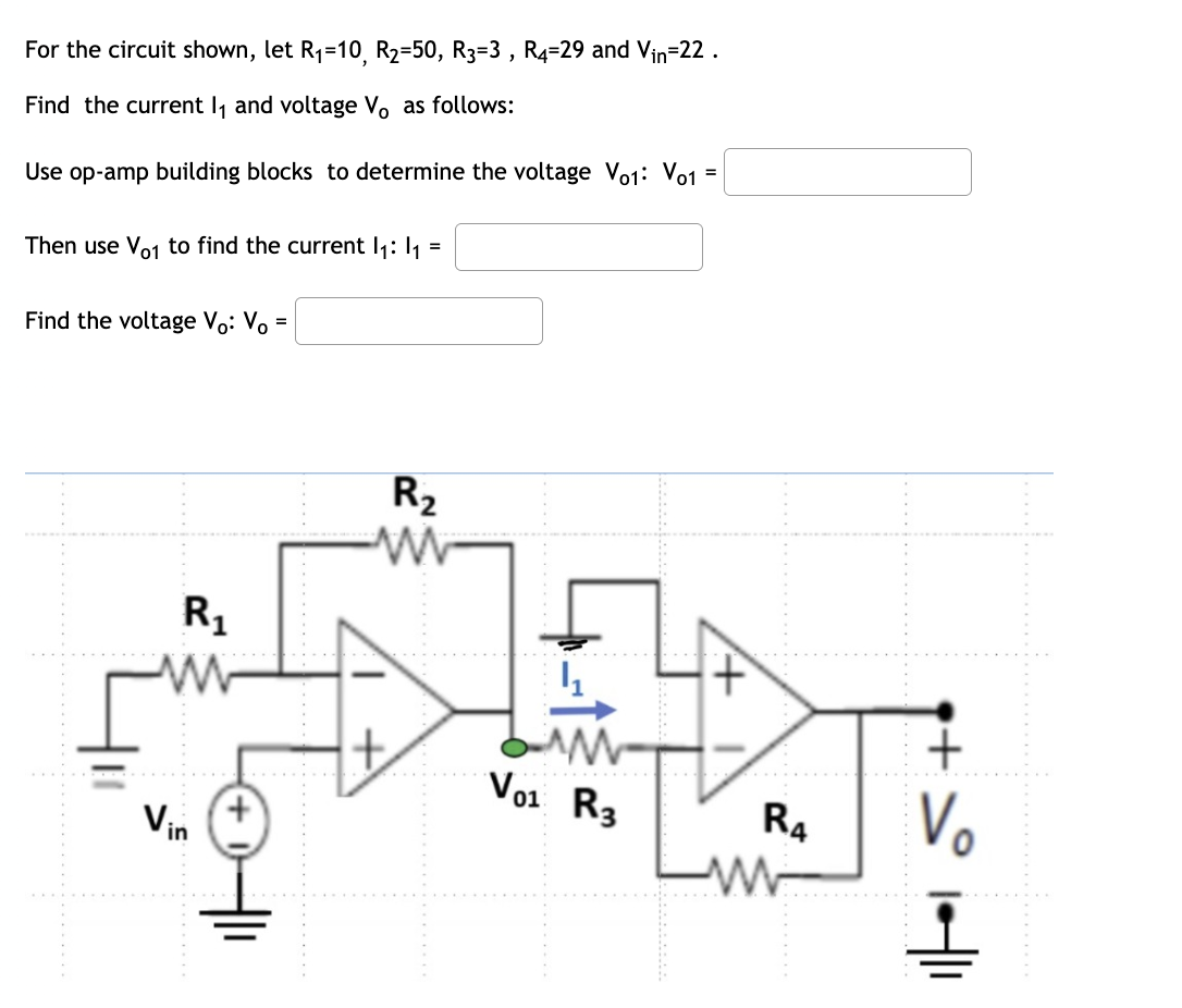 Solved For the circuit shown, let R1=10,R2=50,R3=3,R4=29 | Chegg.com