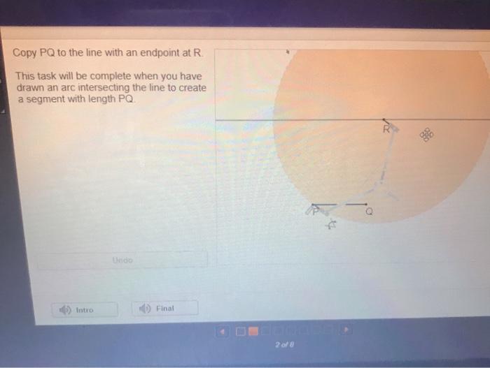 Solved Copy PQ to the line with an endpoint at R This task | Chegg.com