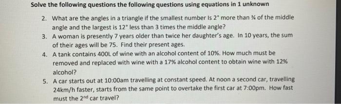 Solved Solve the following questions the following questions | Chegg.com