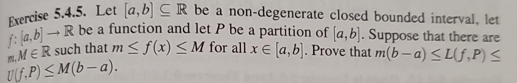 Solved Exercise 5.4.5. Let [a,b]⊆R be a non-degenerate | Chegg.com
