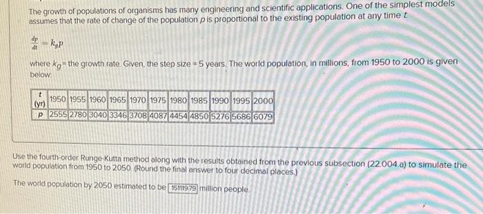 Solved The growth of populations of organisms has many | Chegg.com