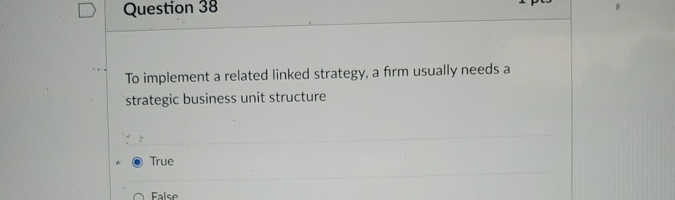 Solved Question 38To implement a related linked strategy, a | Chegg.com