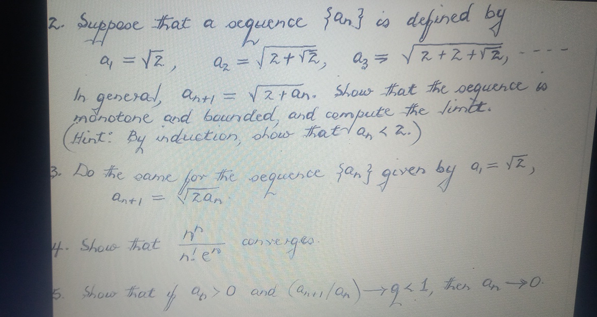 Solved Suppese that a sequence {an} ﻿is defined | Chegg.com