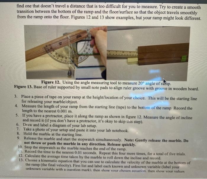 In this exercise you will roll a marble down a ramp | Chegg.com