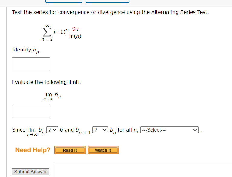 Solved Test the series for convergence or divergence using | Chegg.com
