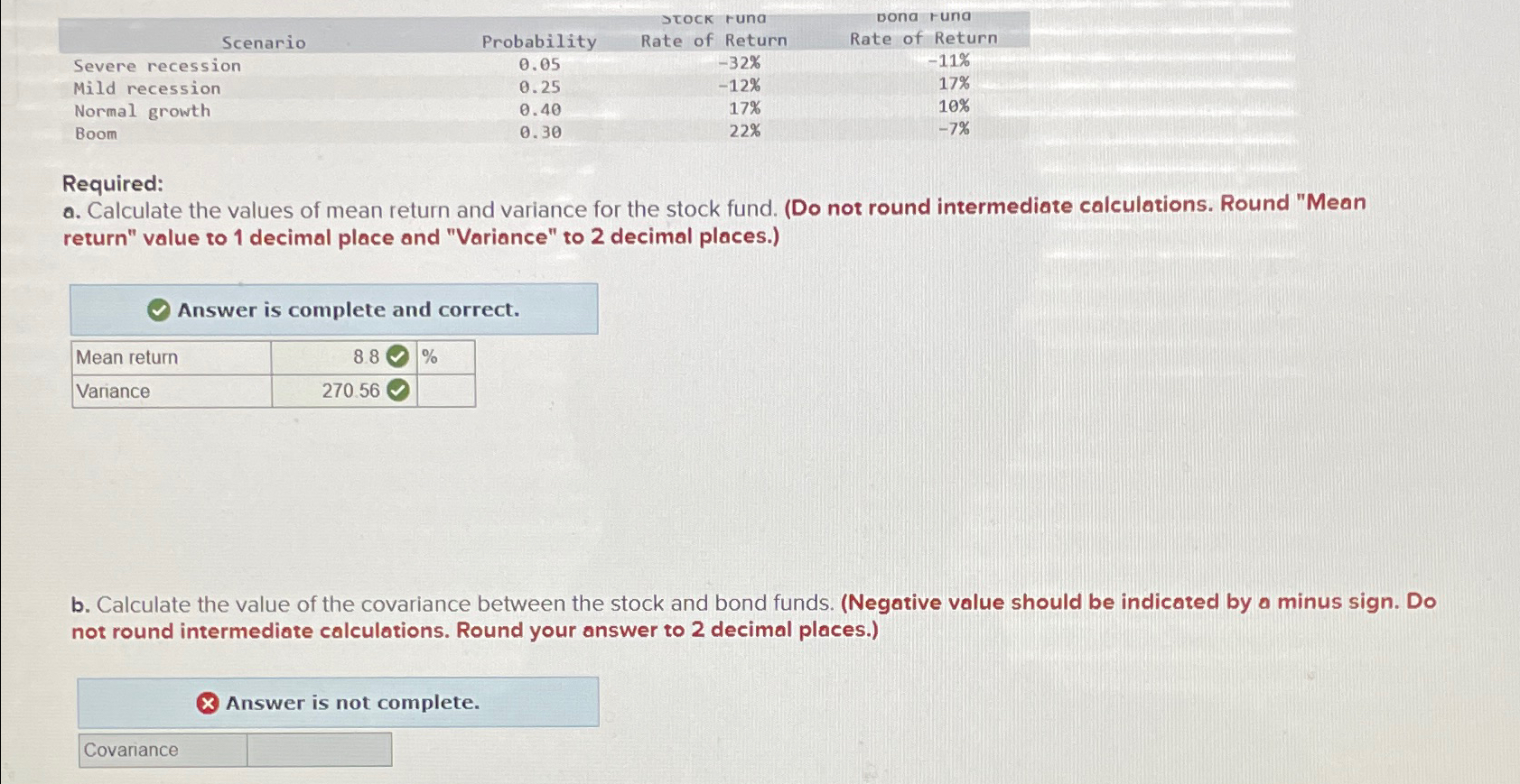 \table[[Scenario,Probability,\table[[১тоск | Chegg.com