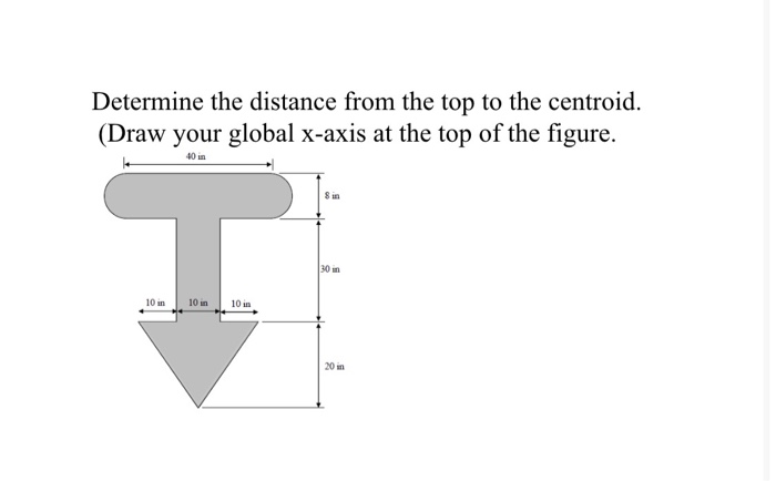 Solved Determine the distance from the top to the centroid. | Chegg.com