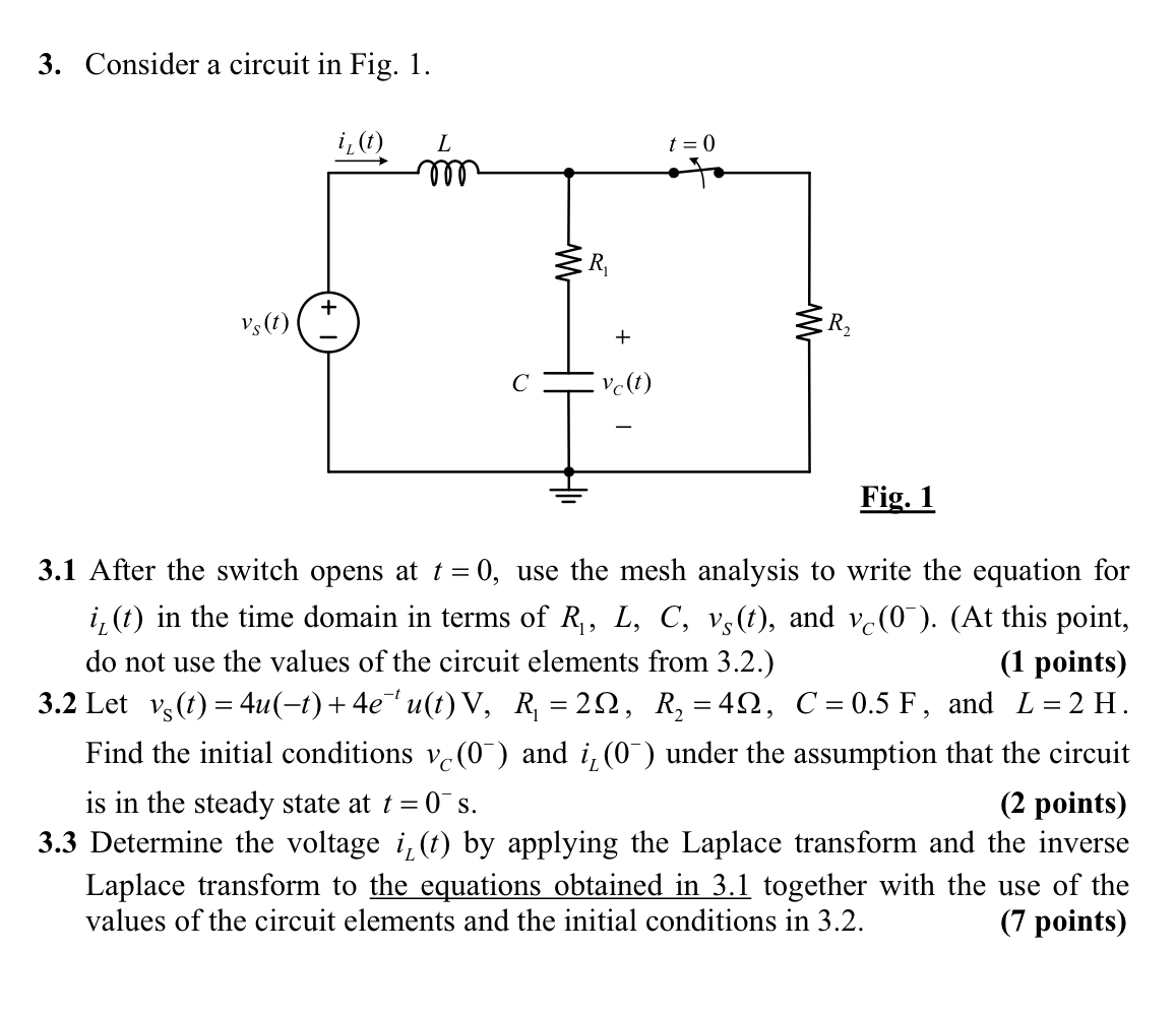 Solved Consider a circuit in Fig. 1.+13.1 ﻿After the switch | Chegg.com
