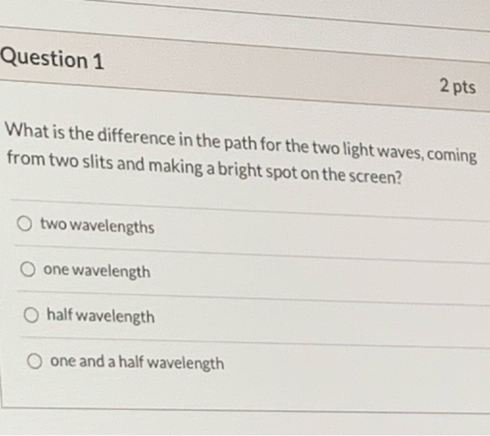 Solved What is the difference between two light waves, | Chegg.com
