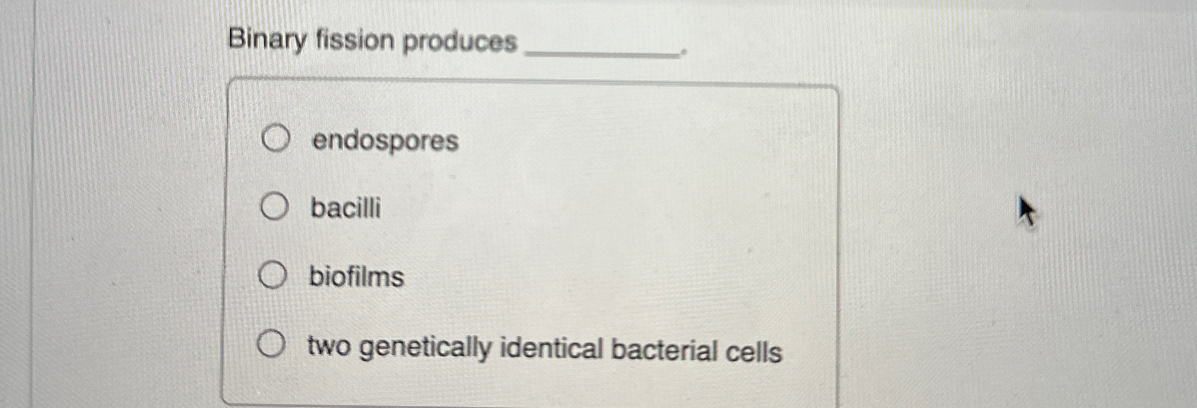 Solved Binary fission produces | Chegg.com