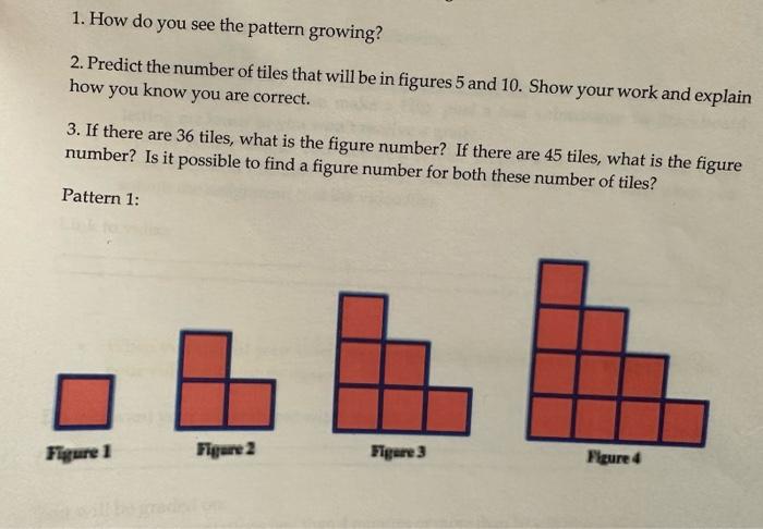 Solved 1. How do you see the pattern growing? 2. Predict the | Chegg.com