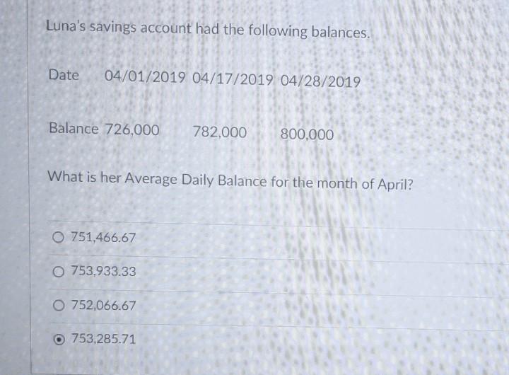 Solved A savings account earns 0.5% per annum. The average | Chegg.com
