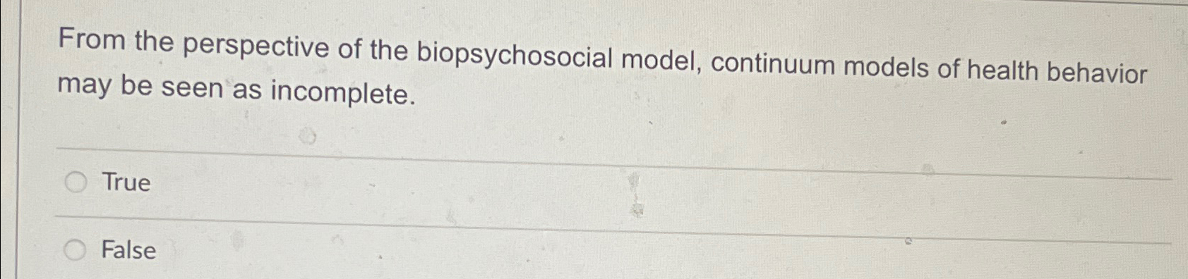 Solved From the perspective of the biopsychosocial model, | Chegg.com