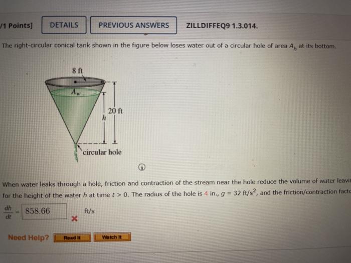 Solved 11 Points] DETAILS PREVIOUS ANSWERS ZILLDIFFEQ9 | Chegg.com