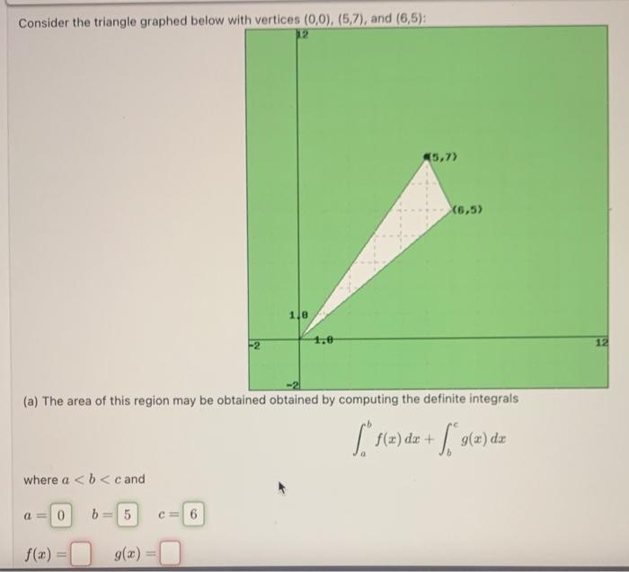 Solved Consider the triangle graphed below with varticas | Chegg.com
